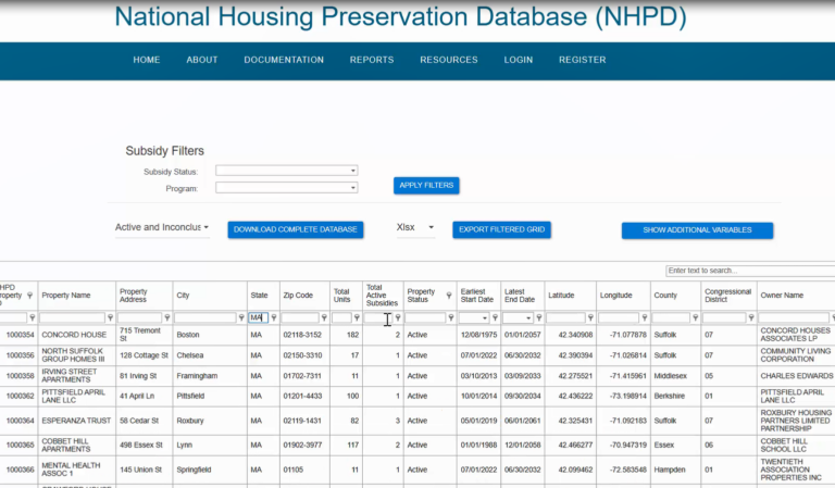 Welcome to the NHPD - National Housing Preservation Database (NHPD)